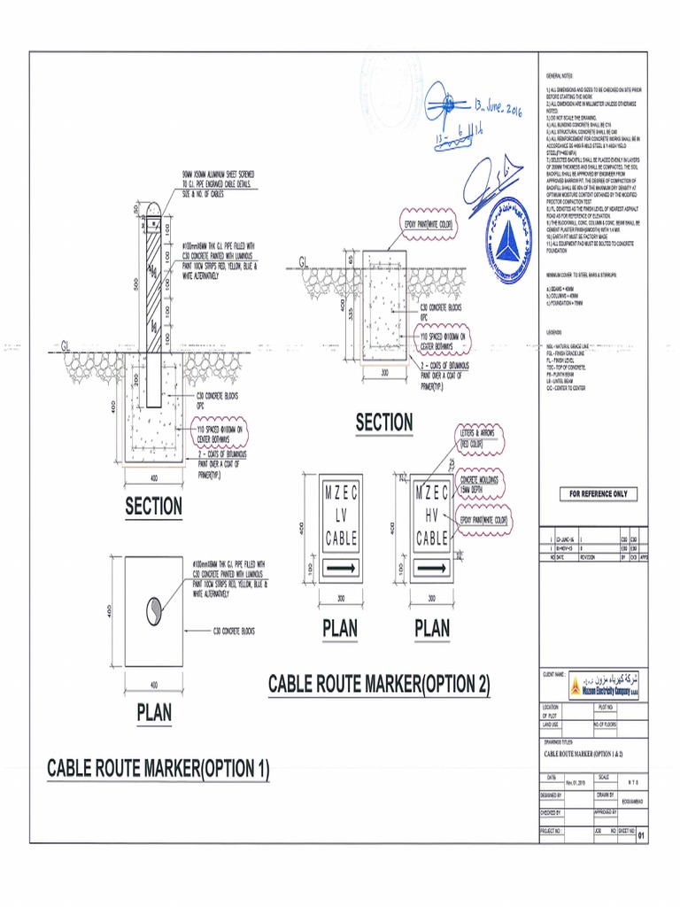 Cable Route Marker and Foundations | PDF
