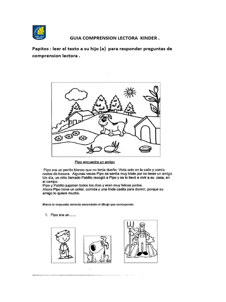 Comprension Lectora Kinder Pdf