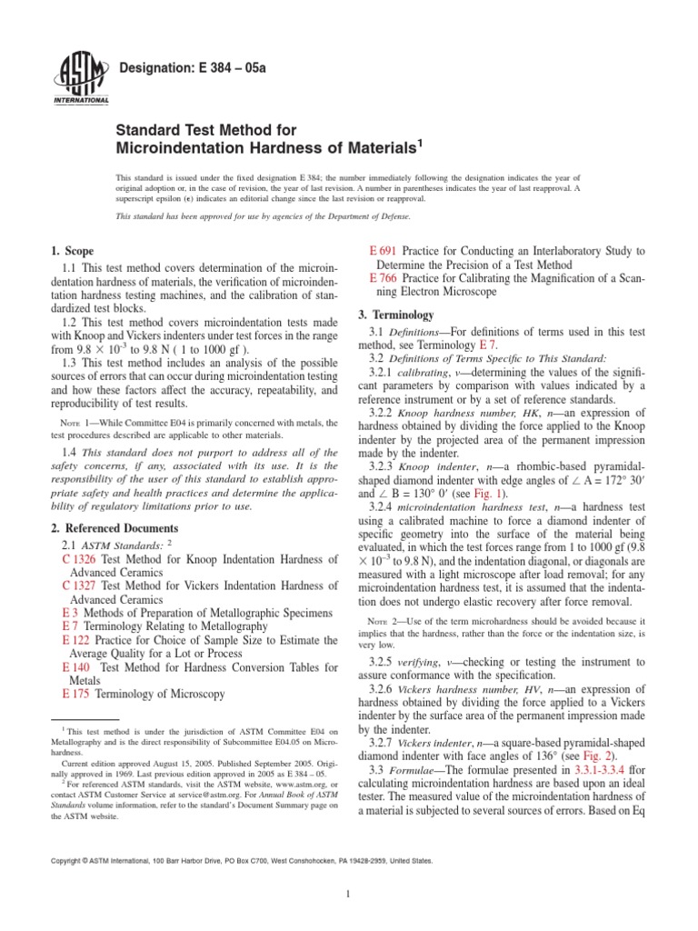 Astm E-384 | PDF | Chemical Product Engineering | Chemistry