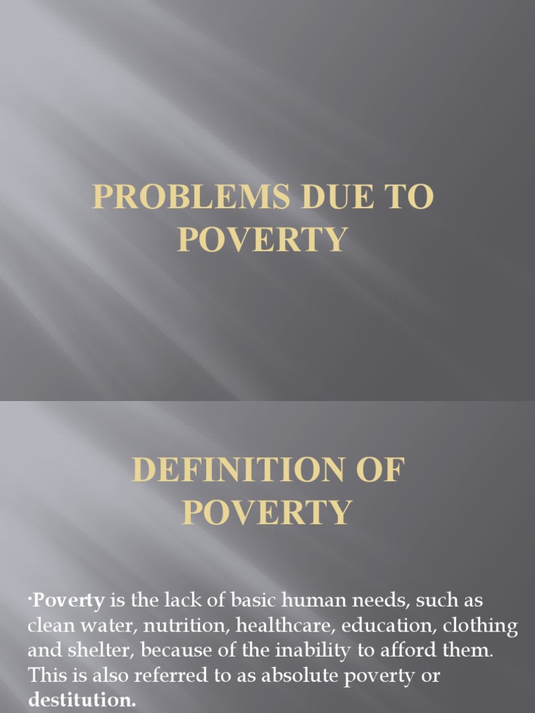 Understanding Poverty and Its Problems | PDF | Poverty & Homelessness ...