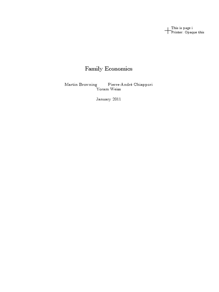 Economics of Family | PDF | Marriage | Family