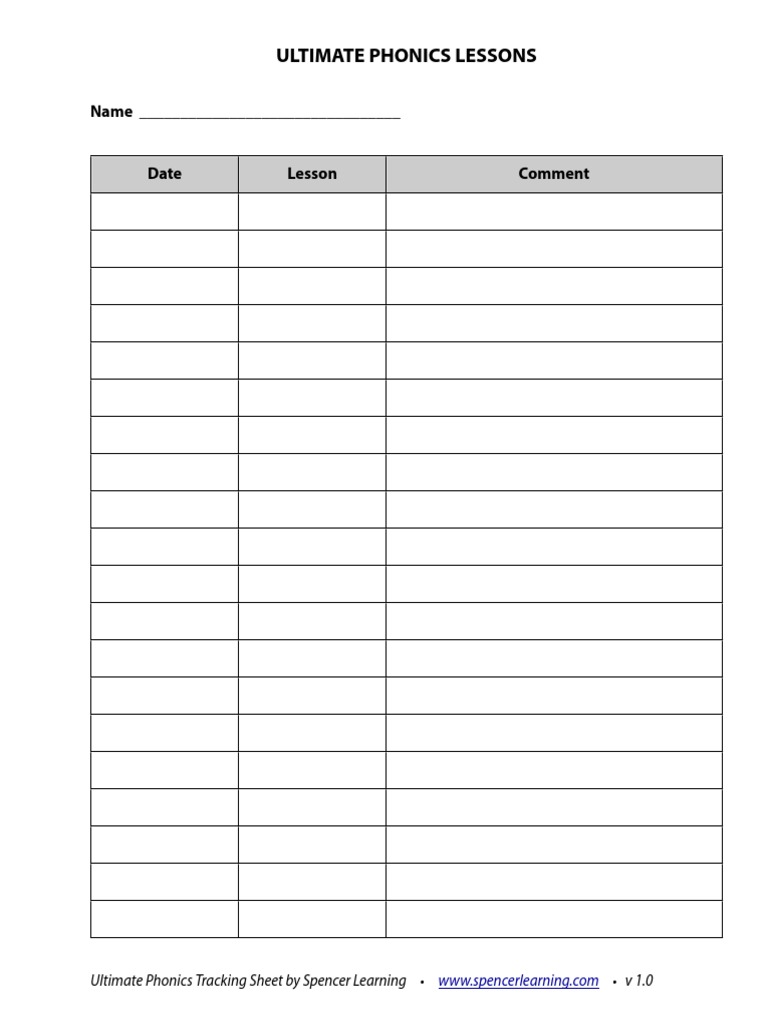 Ultimate Phonics Tracking Sheet | PDF