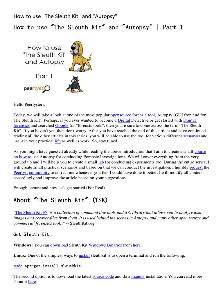 How To Use The Sleuth Kit and Autopsy | PDF | Virtual Machine | Computer File