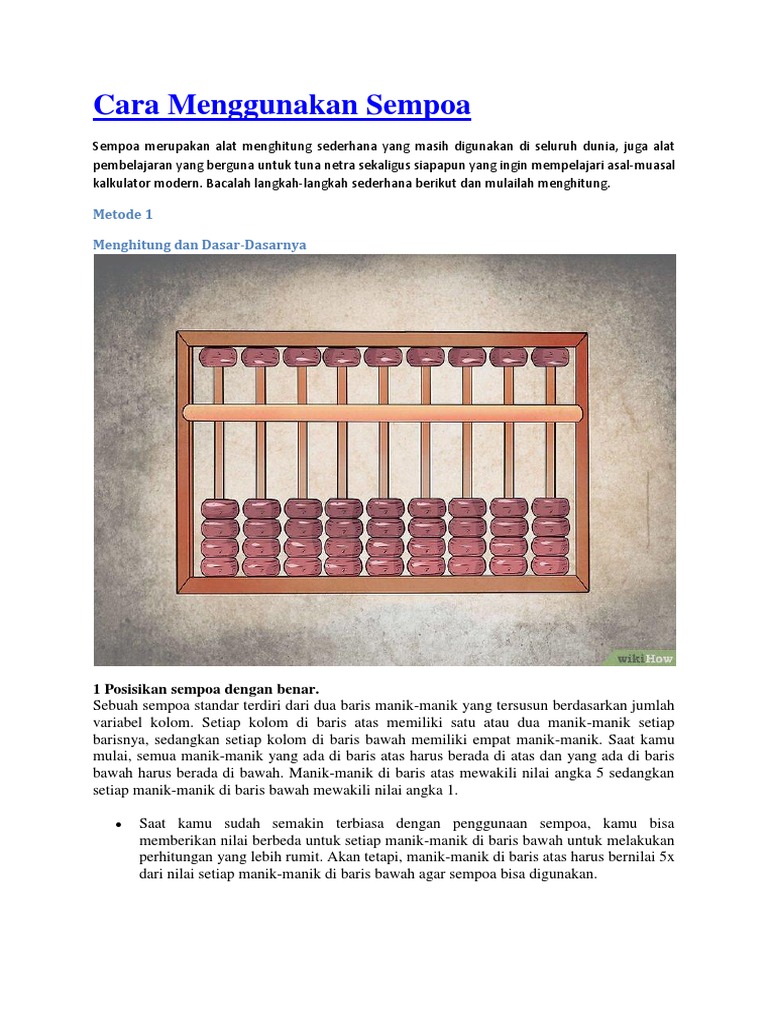 Panduan Lengkap Menggunakan Sempoa | PDF | Griya & Taman