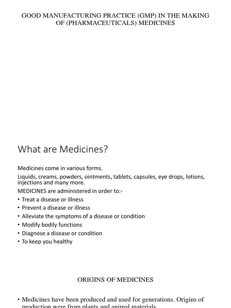 Good Manufacturing Practice (GMP) | PDF | Hygiene | Pharmaceutical Drug