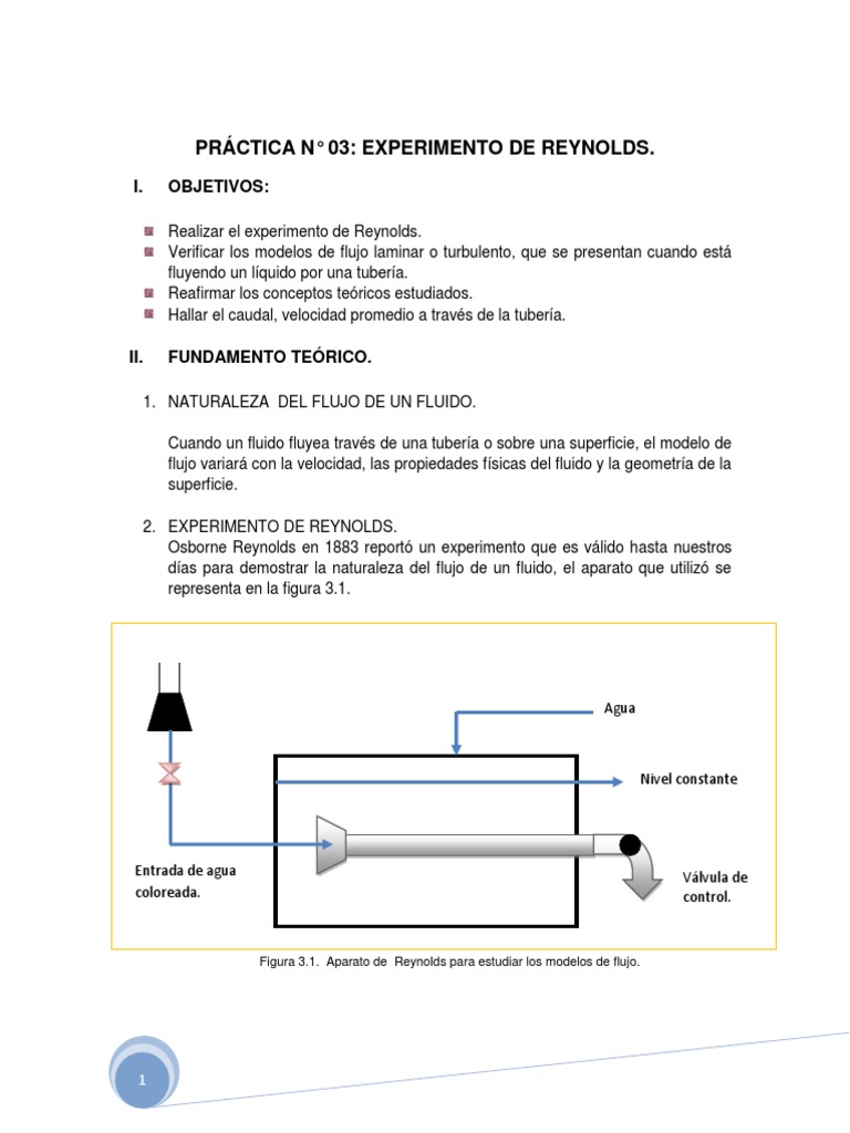 Práctica #03 Mecánica de Fluido | PDF | Numero Reynolds | Flujo laminar