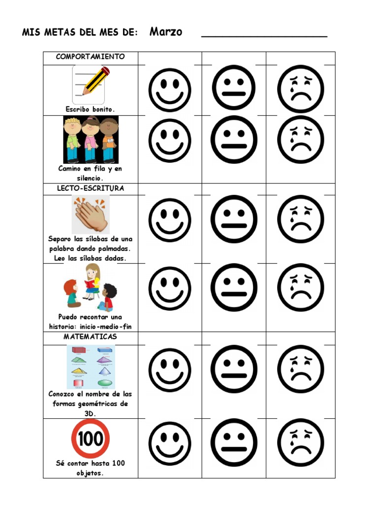 Mis Metas Del Mes Marzo | PDF