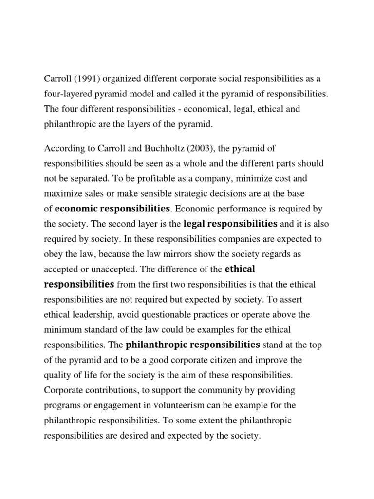 Carroll CSR Pyramid | Download Free PDF | Corporate Social ...