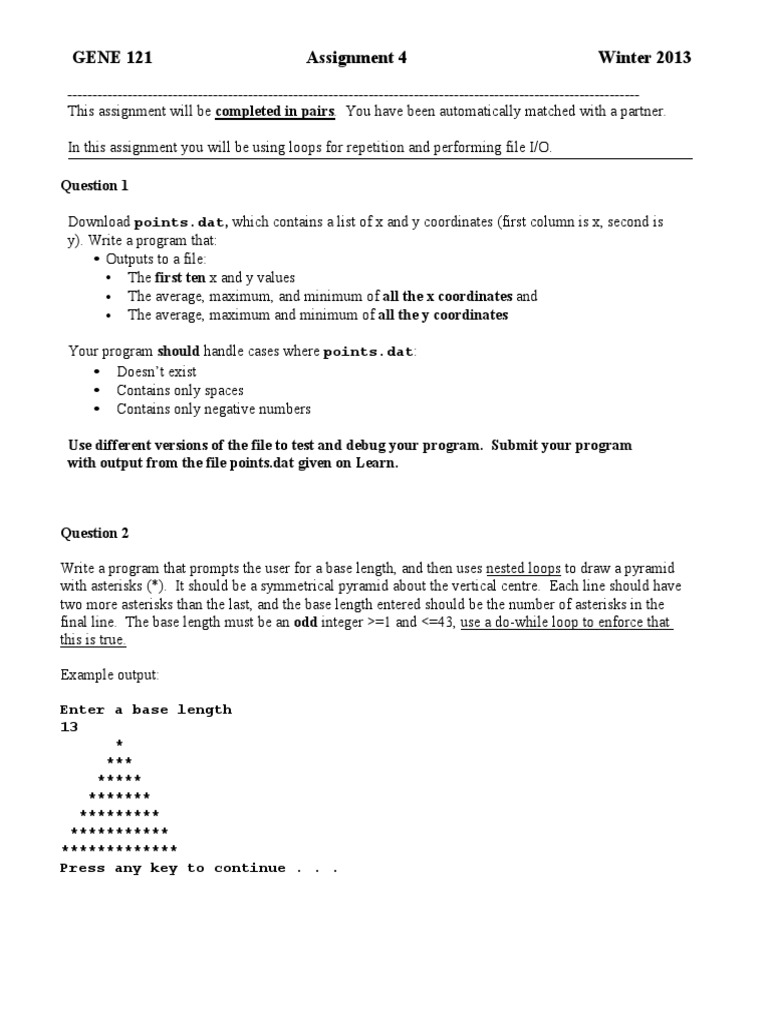 Assignment 4 Pdf Computer Programming Computing 0163