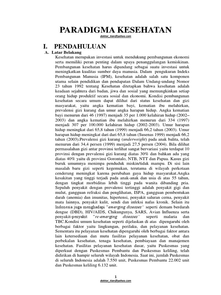 Implikasi Paradigma Sehat di Indonesia | PDF | Pengembangan Diri ...