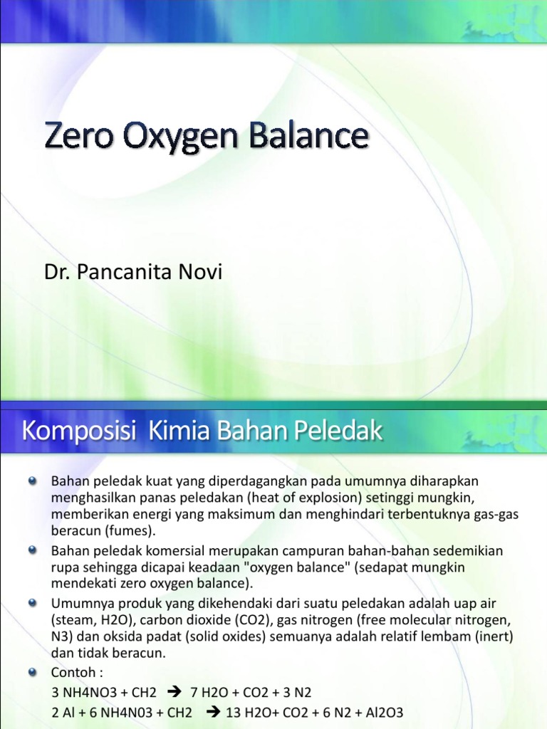 Zero Oxygen Balance - Revisi - New - 04 | PDF