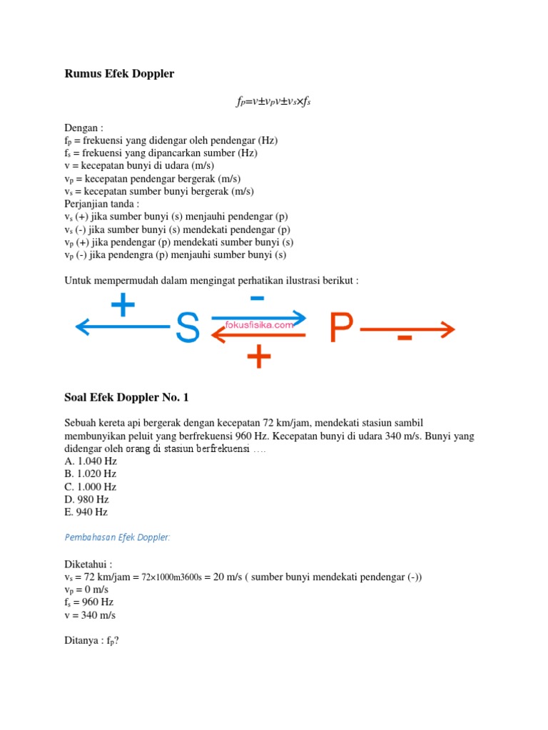 Rumus Efek Doppler | PDF
