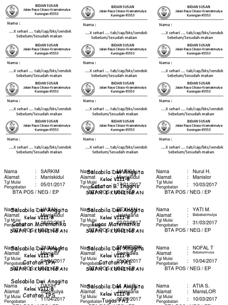 Label Contoh | PDF