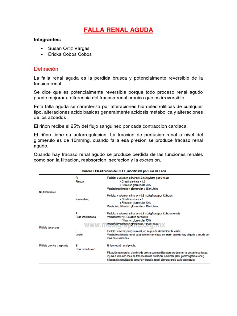 Falla Renal Aguda | PDF | Riñón | Sistema urinario
