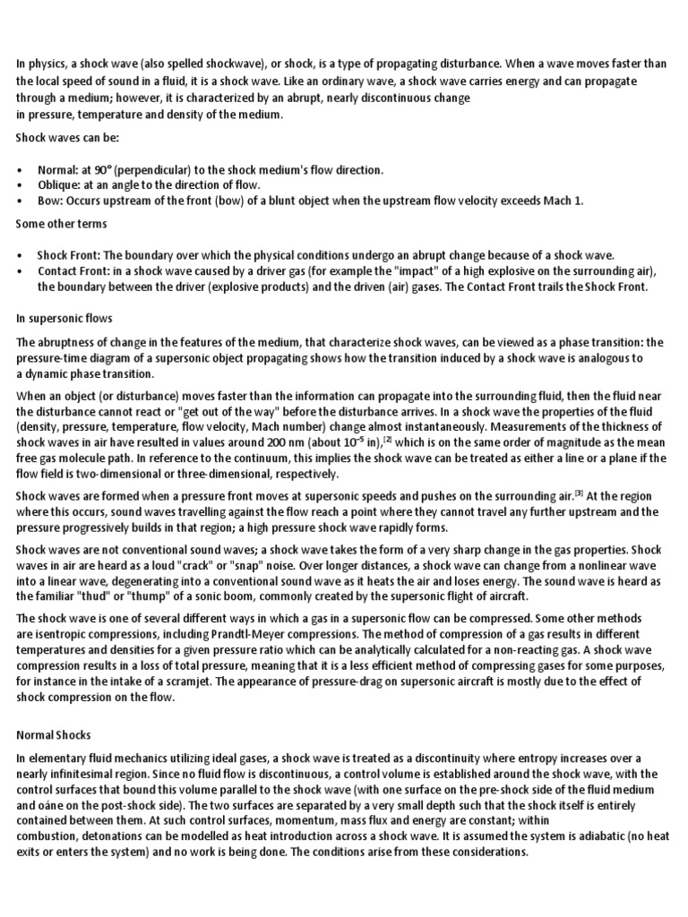 Normal Shockwave | PDF | Shock Wave | Fluid Dynamics