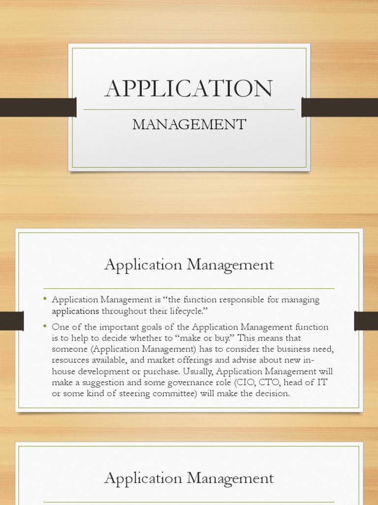 Application Management | PDF