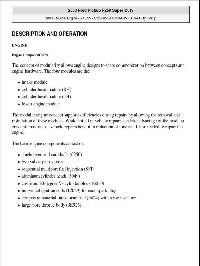 5.4L Engine | PDF | Fuel Injection | Rotating Machines