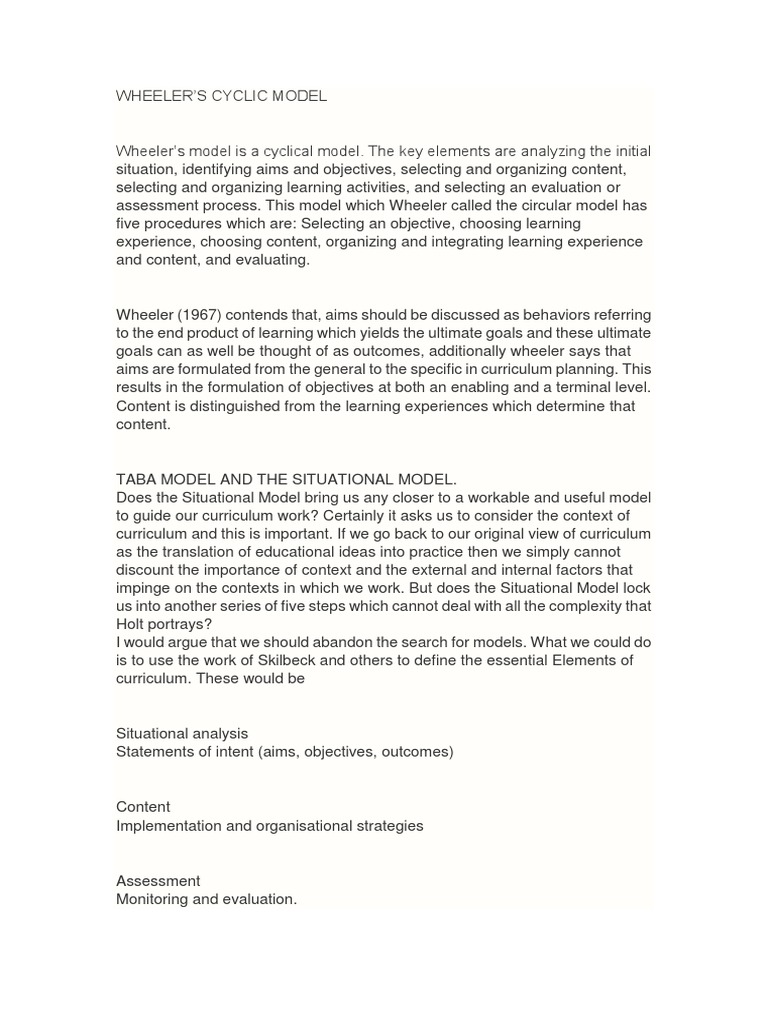 Wheeler's Cyclic Model: An Analysis of its Key Elements and Comparison ...