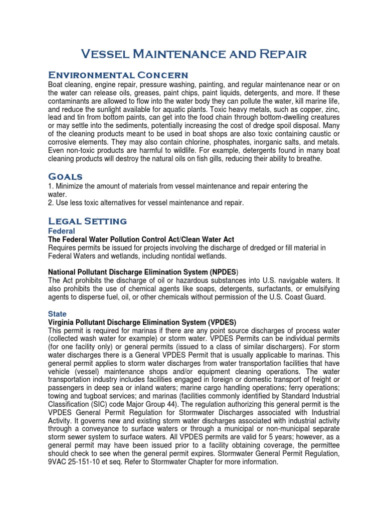 Vessel Maintenance and Repair | PDF | Paint | Water