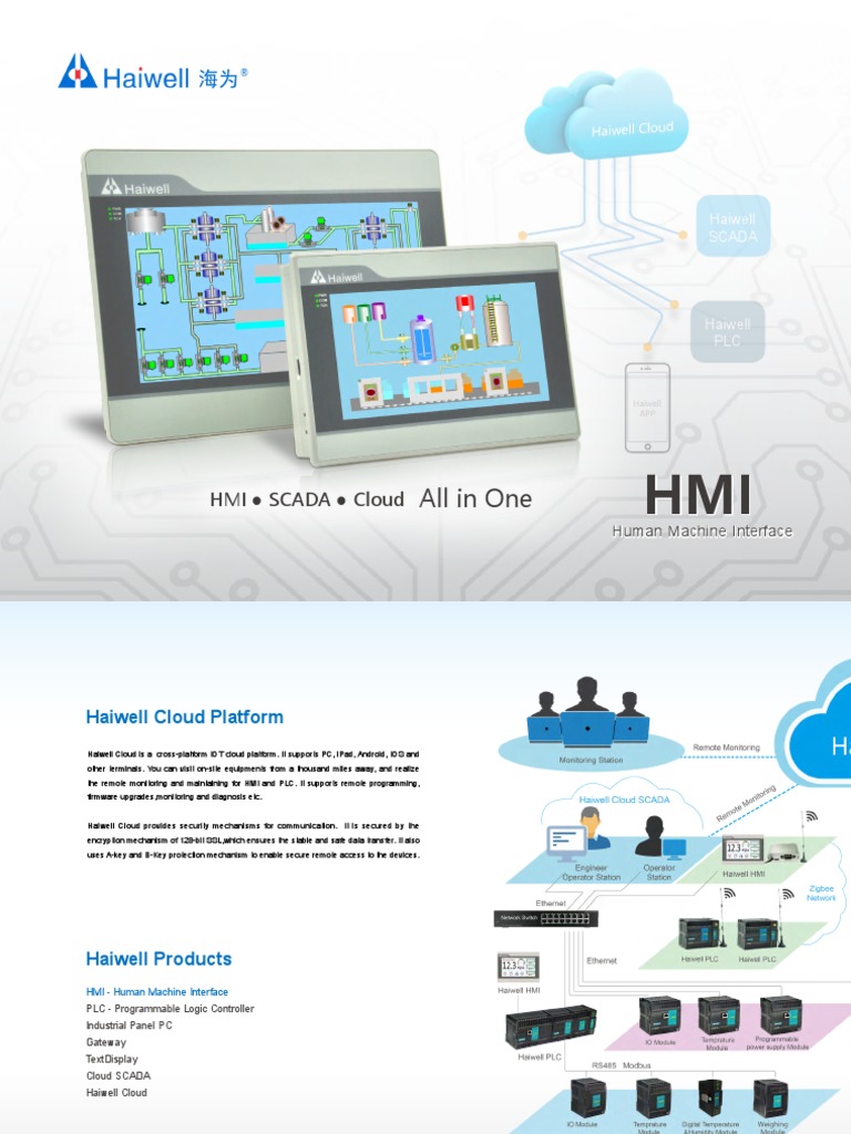 Haiwell HMI Catalogue | PDF | Scada | Cloud Computing