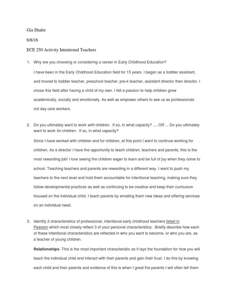Intentional Teaching in Early Childhood | PDF | Early Childhood ...