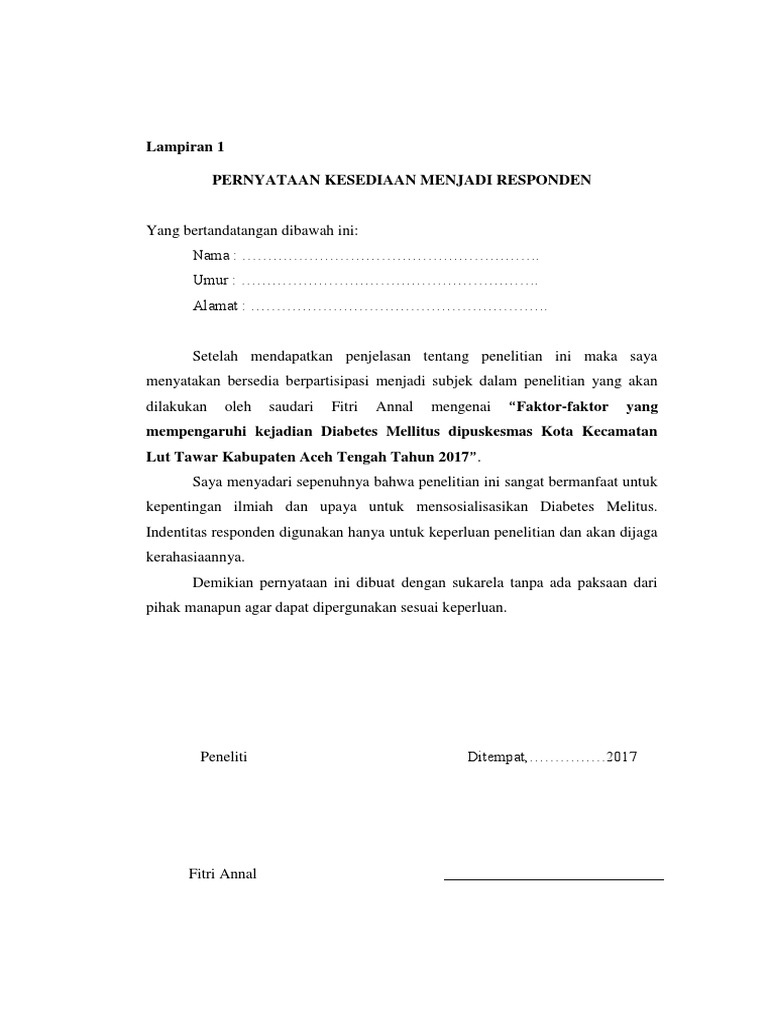 Kuesioner Faktor Risiko DM | PDF