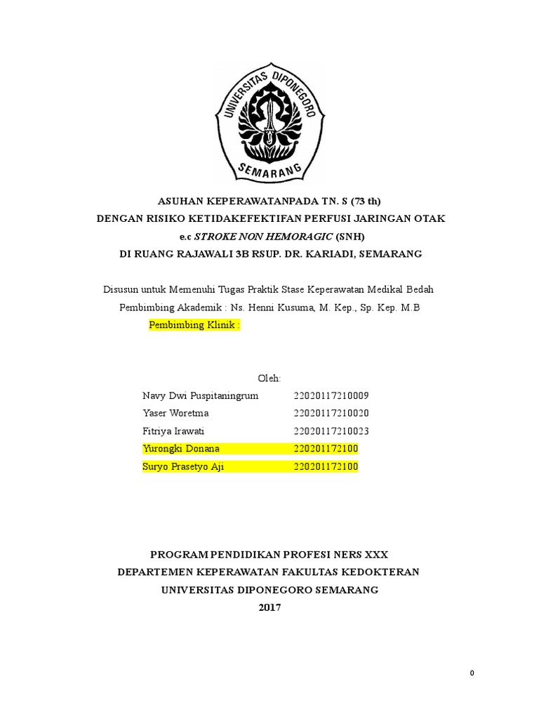 Ketidakefektifan Perfusi Jaringan Serebral | PDF