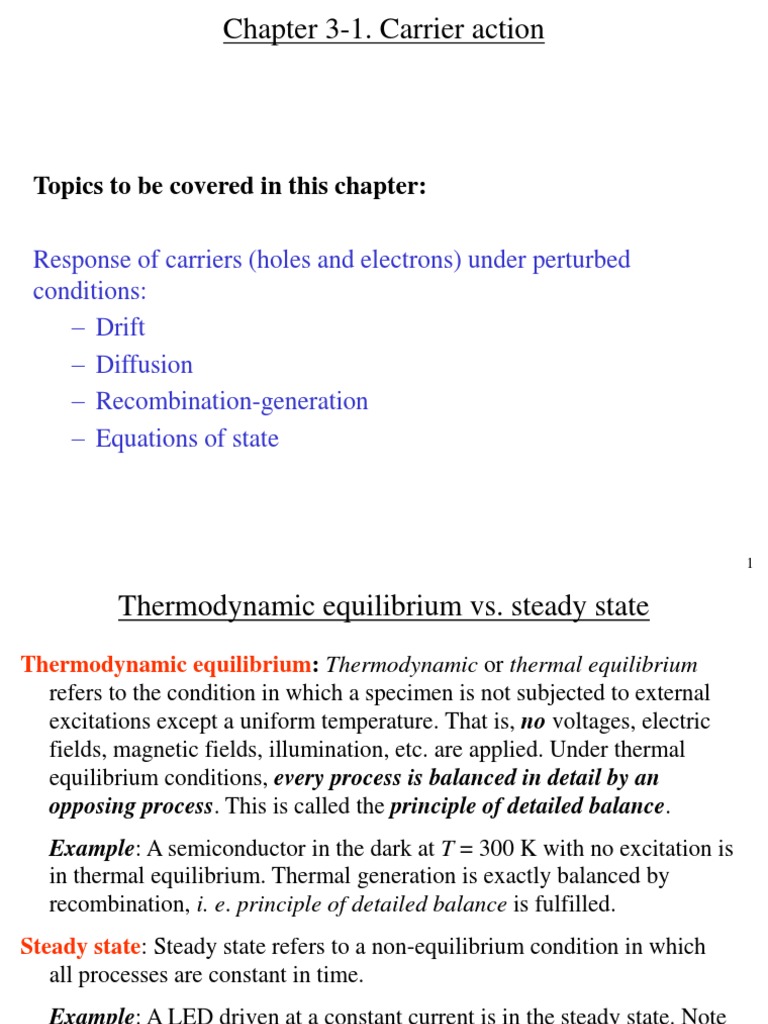 Chapter 3-1. Carrier Action: Topics To Be Covered in This Chapter | PDF | Doping (Semiconductor ...
