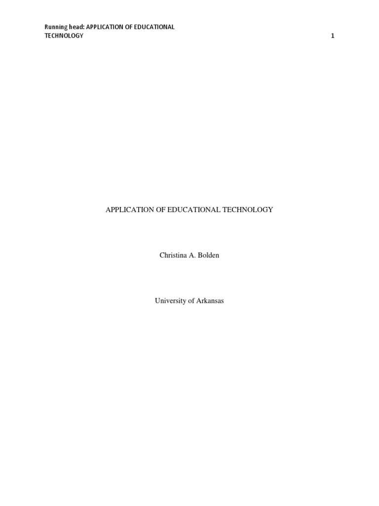 Application of Educational Technology | PDF | Educational Technology ...