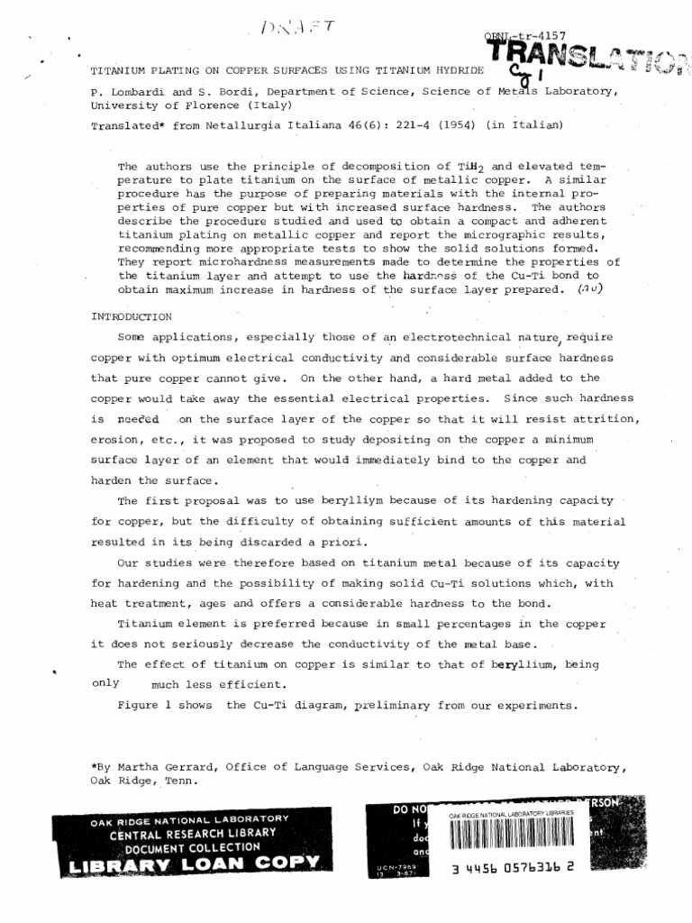 Titanium Plating | Download Free PDF | Titanium | Chemistry