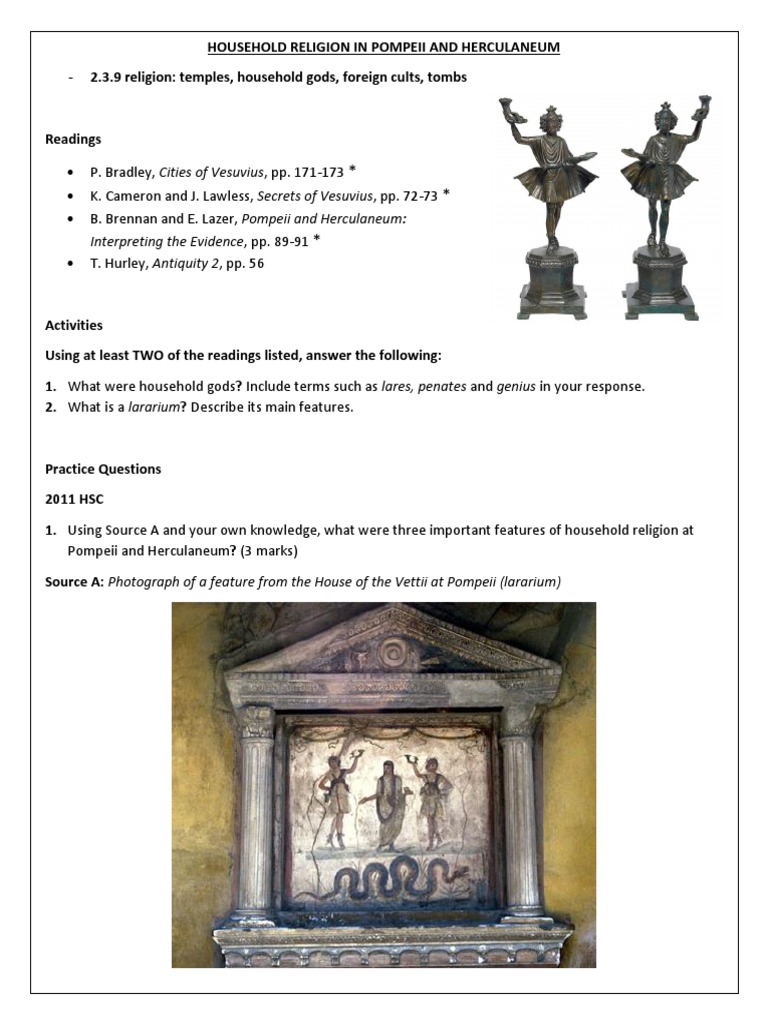 Household Gods | PDF | Pompeii | Ancient Roman Religion