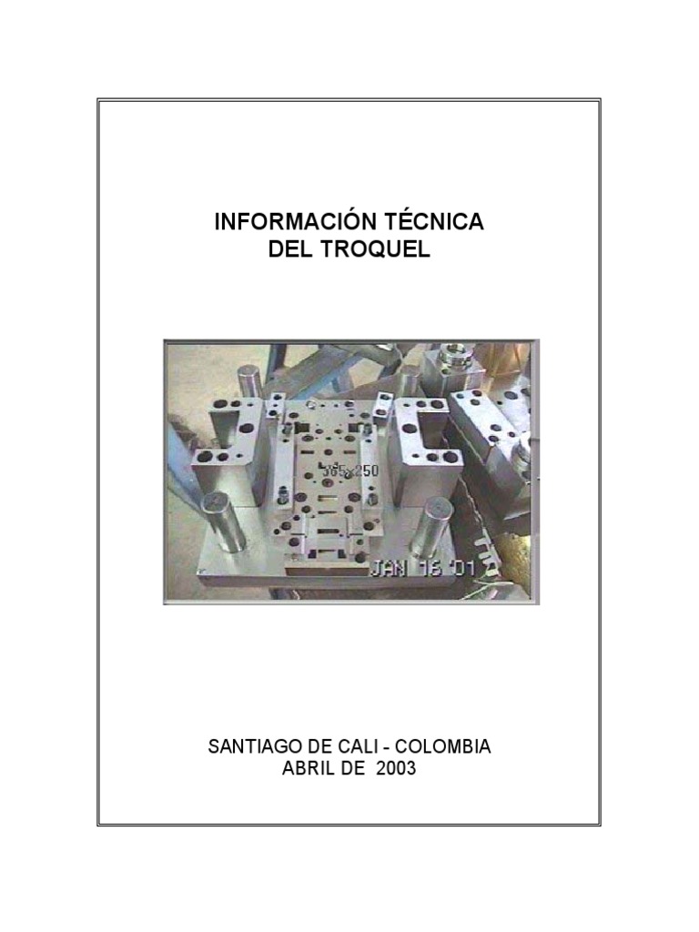 Módulo Información Técnica Del Troquel Pdf Control Numerico