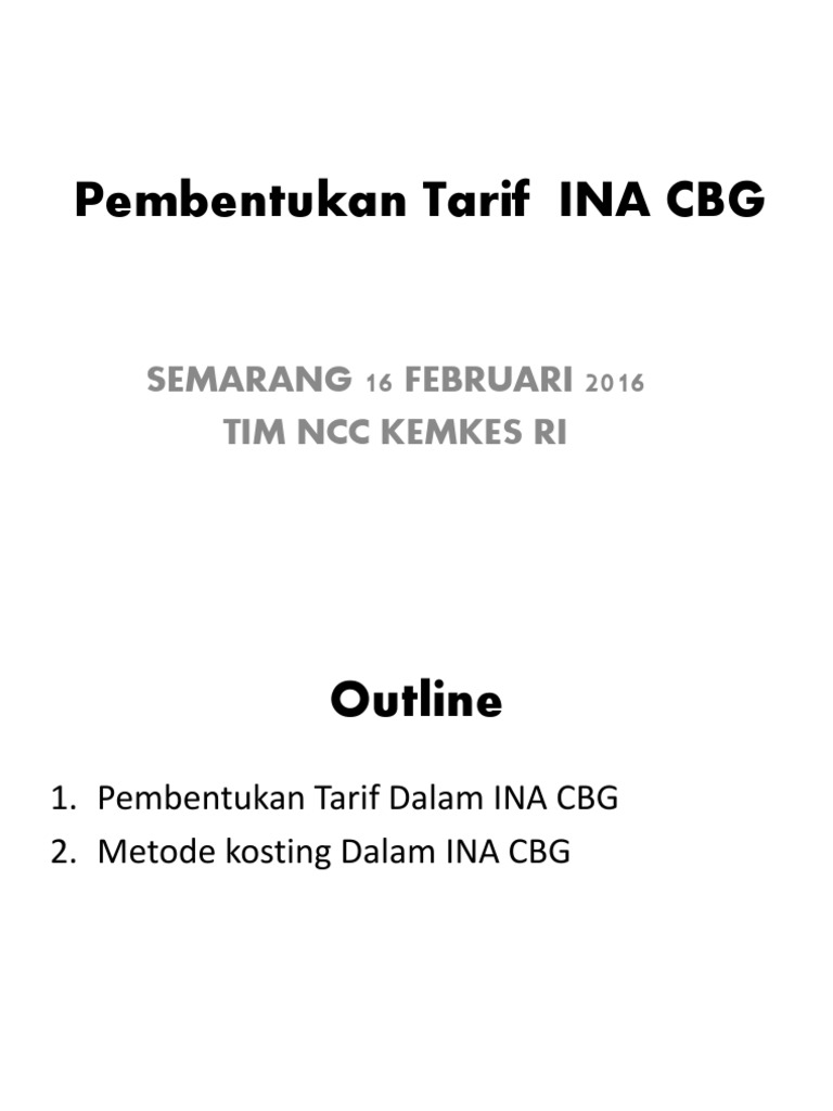 Pembentukan Tarif INA CBG | PDF