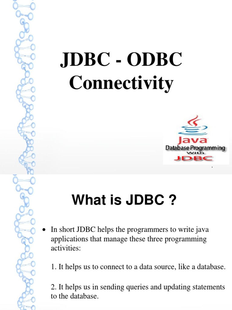 JDBC - Odbc Connectivity | PDF | Databases | Data Management