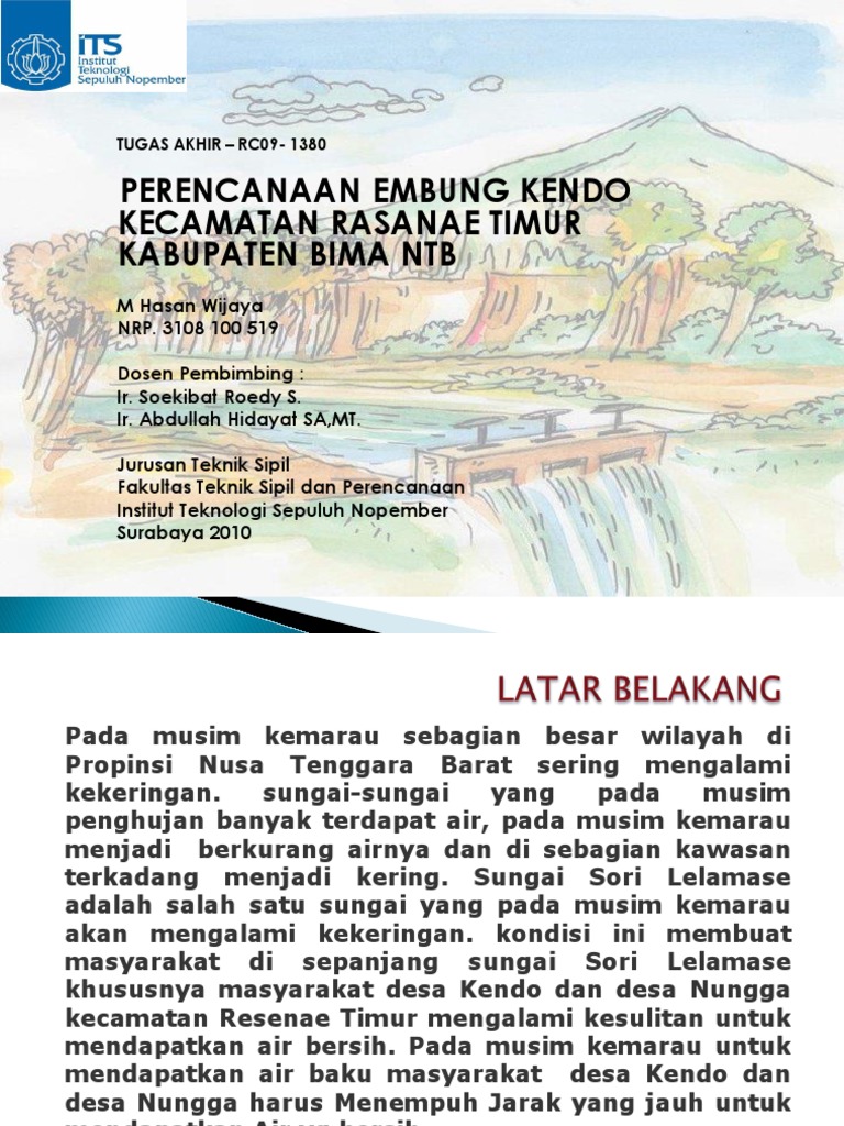 Presentasi Perencanaan - Embung | PDF