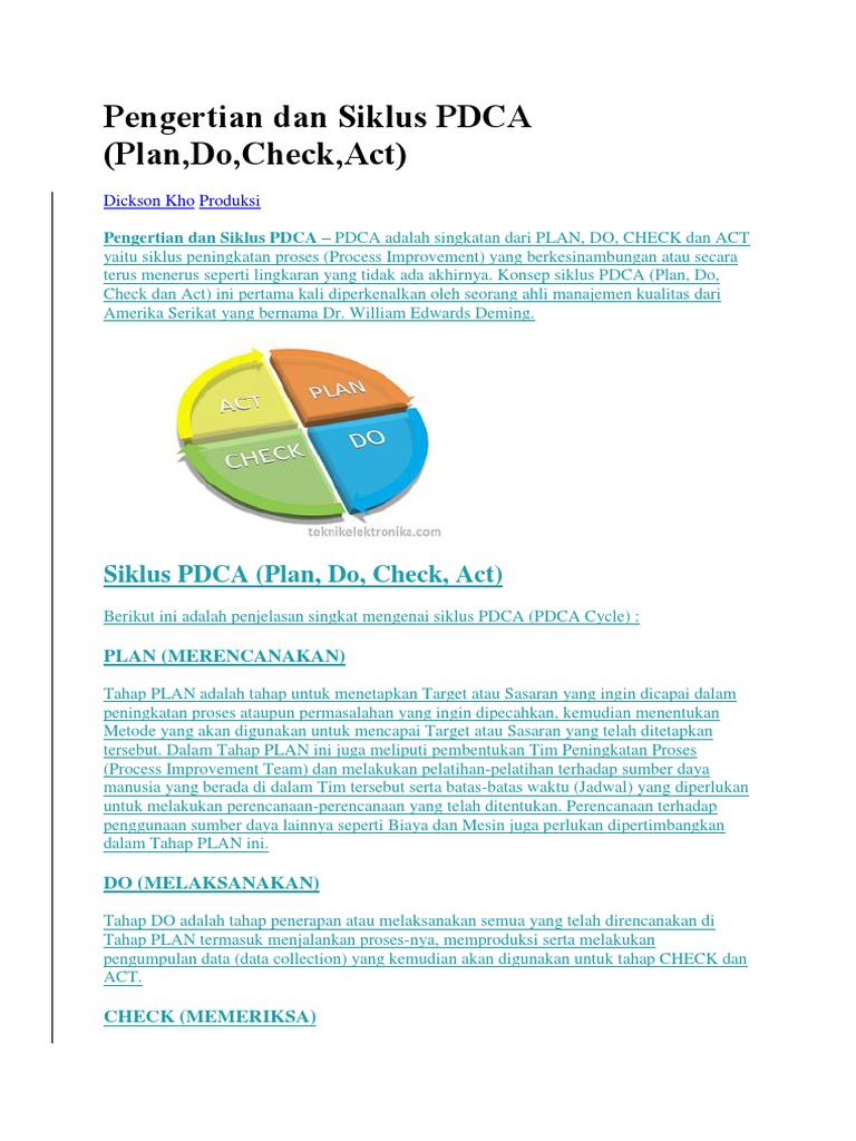 Pengertian dan Siklus PDCA Efektif | PDF | Komputer