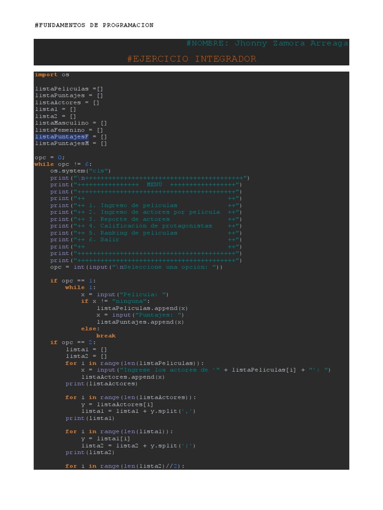 Ejercicio Integrador Python Archivos Cine | PDF | Ocio | Informática y ...
