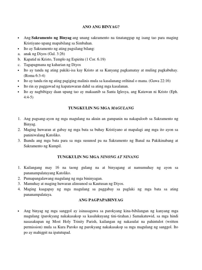 Ano Ang Binyag | PDF
