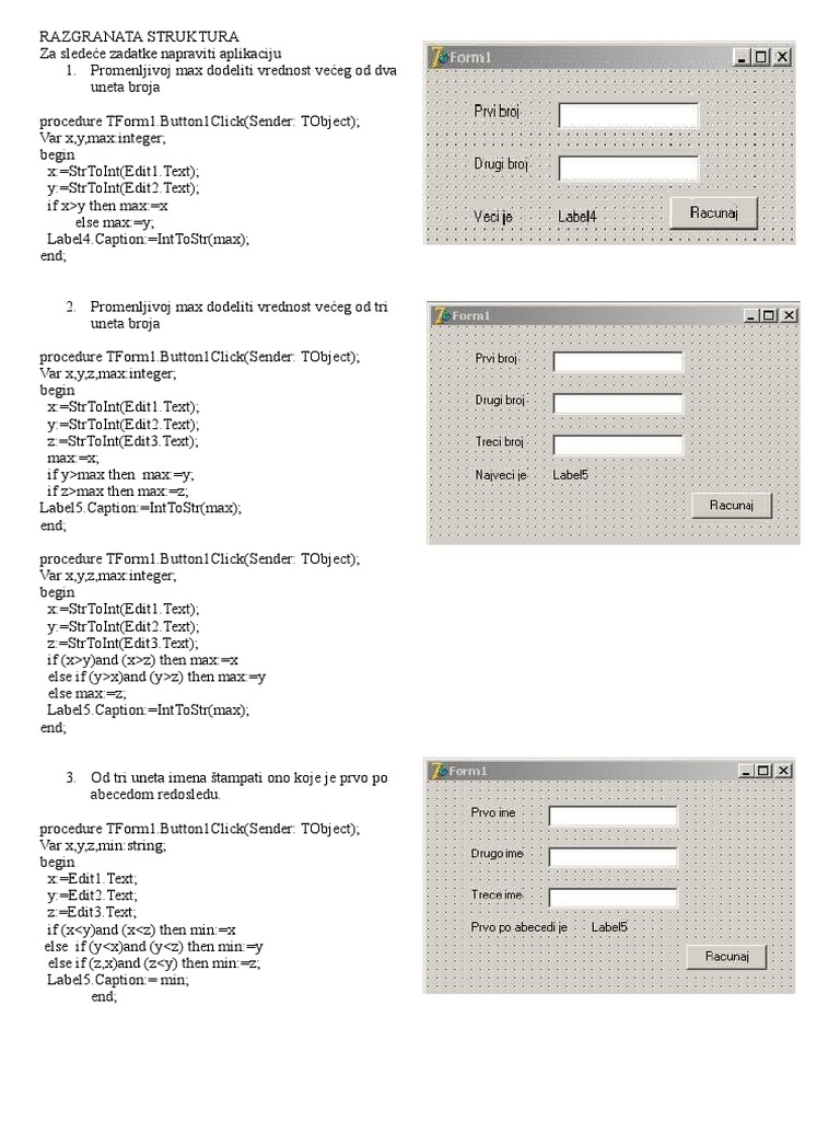 Zadaci Razgranata Struktura | PDF