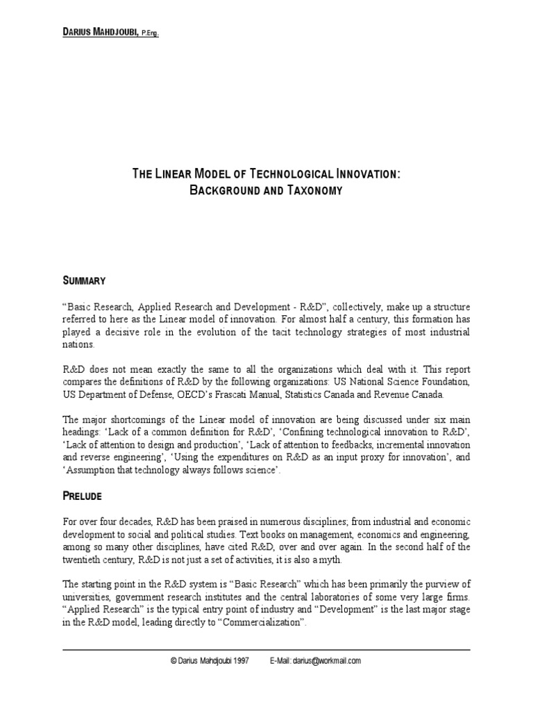 04 Linear Model | PDF | Research And Development | Innovation