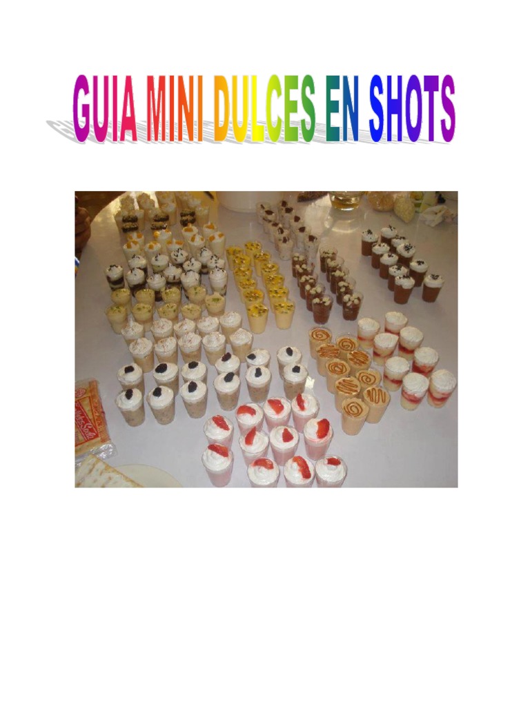 Mini Shots Dulces: Guía Práctica | PDF | Chocolate | Crema