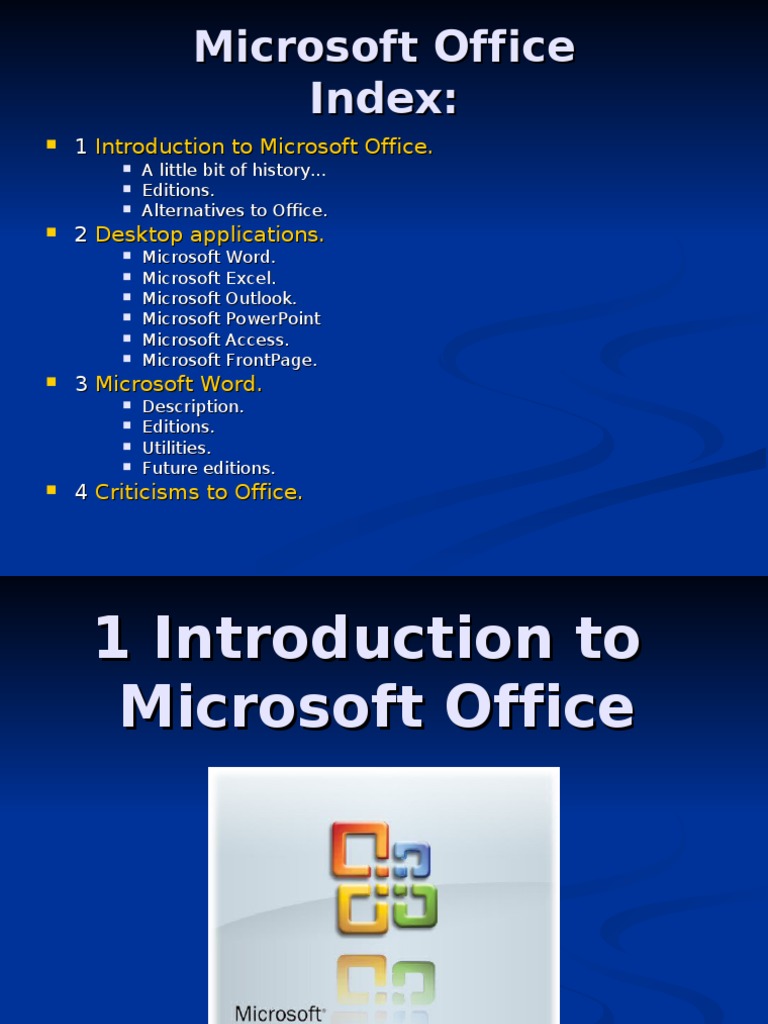Introduction To Microsoft Office | PDF | Microsoft Word | Microsoft Office