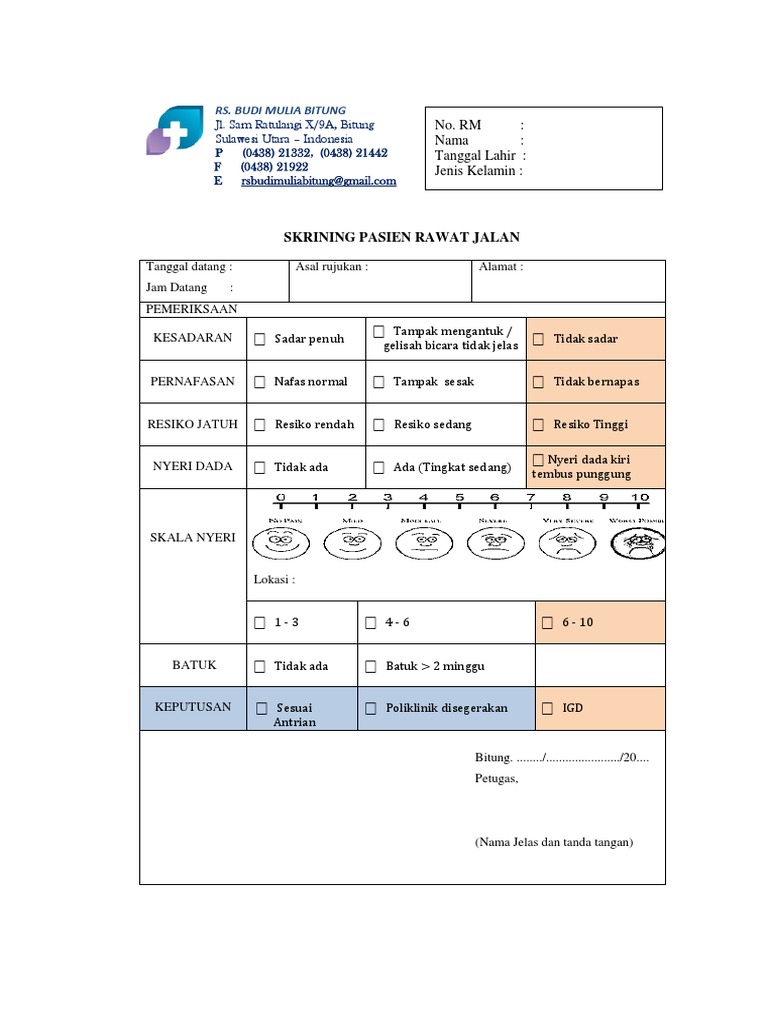 Form Skrining Rawat Jalan | PDF
