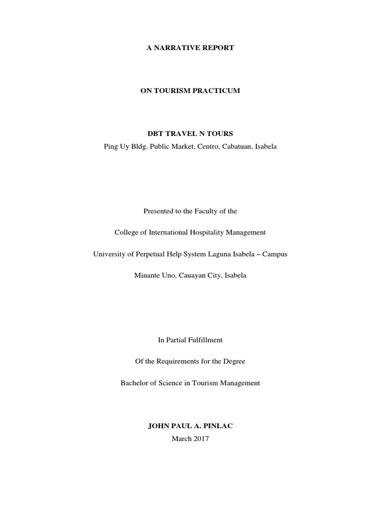 Tourism Practicum Report 2017 | PDF | Technology & Engineering
