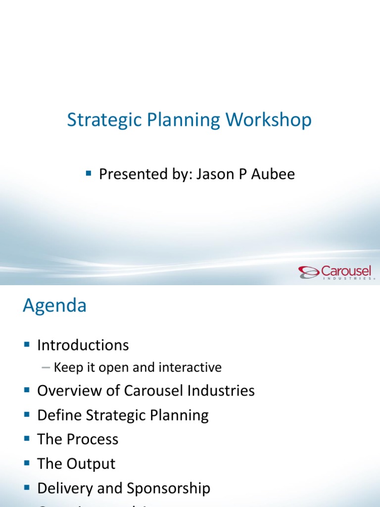 Strategic Planning Workshop Overview | PDF | Strategic Management ...