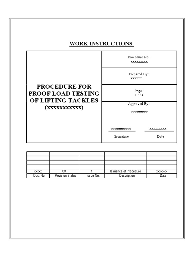 Load Test Procedure for lifting tackles | Welding | Engineering