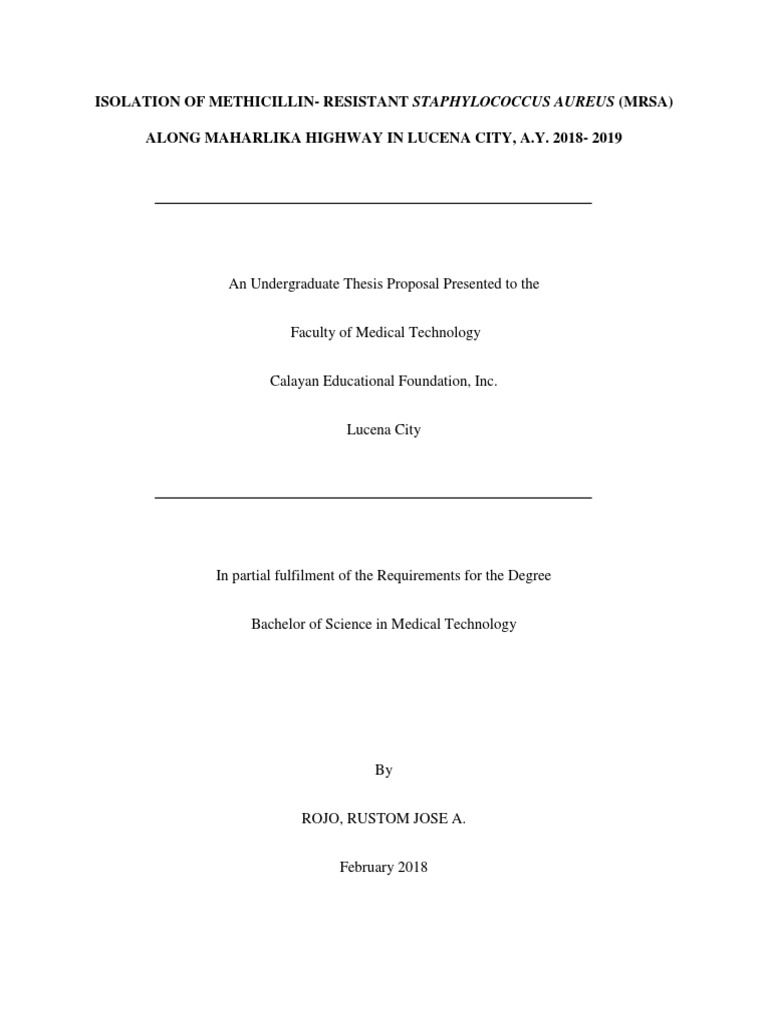 MRSA Isolation Study in Lucena City | PDF