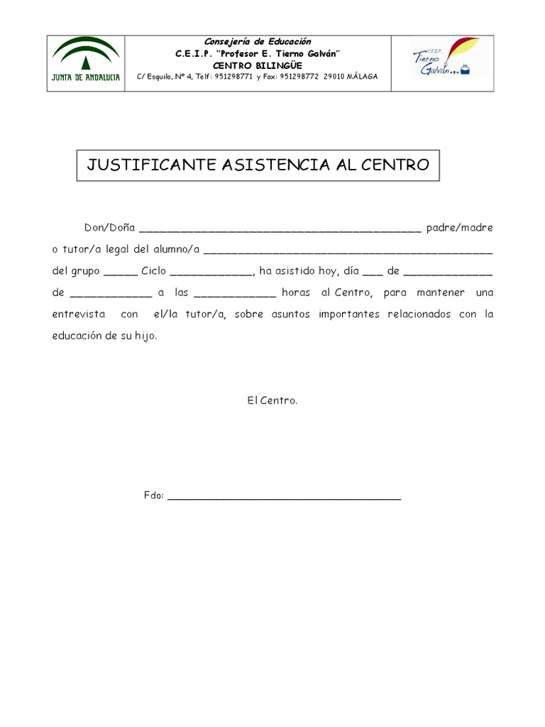 Justificante Tutoría | PDF