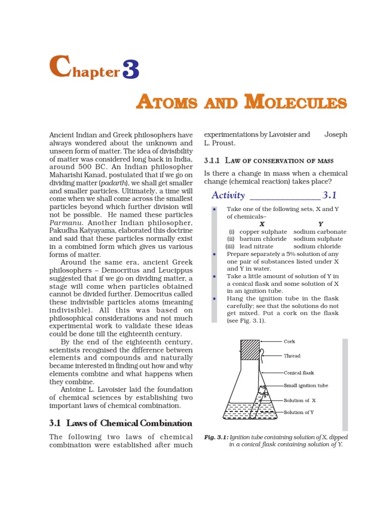 CHAP 3-Atoms and Molecules | PDF | Business