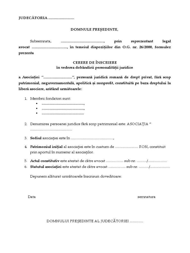 Model Cerere Instanta | PDF